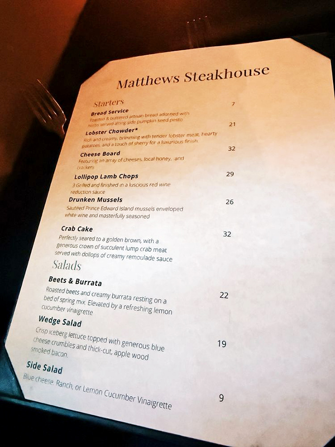 This menu isn't just a list of dishes—it's a roadmap to culinary bliss. The She-Crab Soup alone justifies the drive.