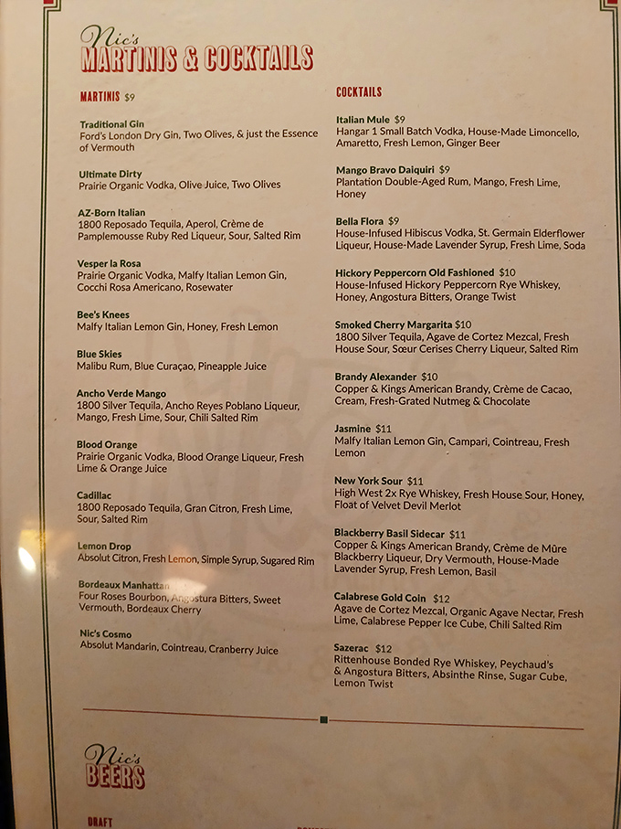 This cocktail menu isn't just a list&mdash;it's a passport to liquid happiness. The "AZ-Born Italian" perfectly captures the restaurant's cross-cultural spirit.