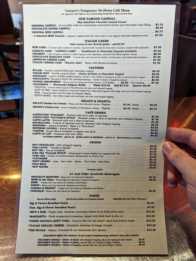 The menu reads like a love letter to Italian pastry traditions&mdash;each item a promise of sweetness to come.