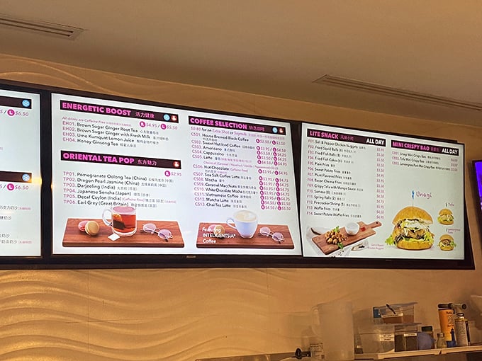 The digital menu board at Sweet Hut reads like a delicious novel you can't put down&mdash;except here, you can taste every chapter.