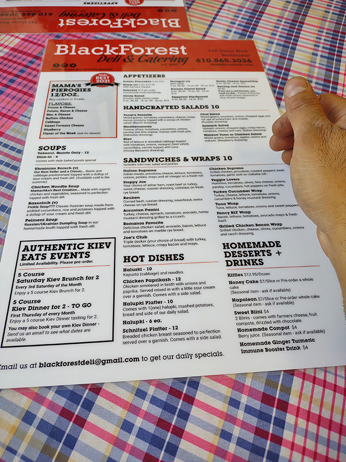 A menu that reads like a love letter to Eastern European cuisine. Each item promises a delicious adventure that your taste buds will thank you for.