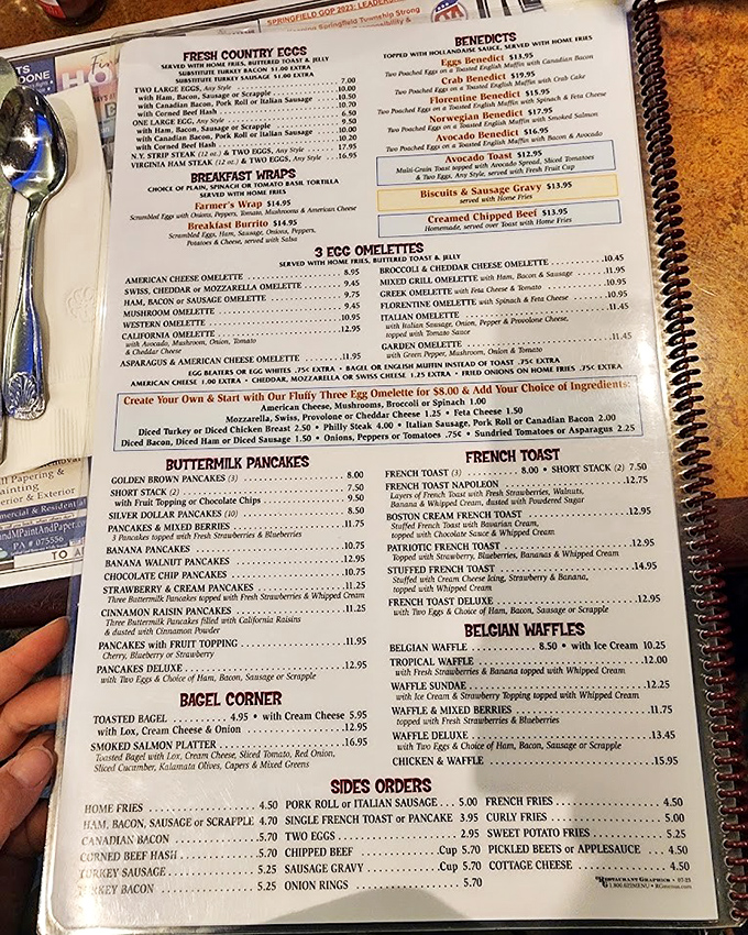 This spiral-bound menu novel offers more breakfast options than there are Pennsylvania potholes after winter &ndash; and that's saying something!