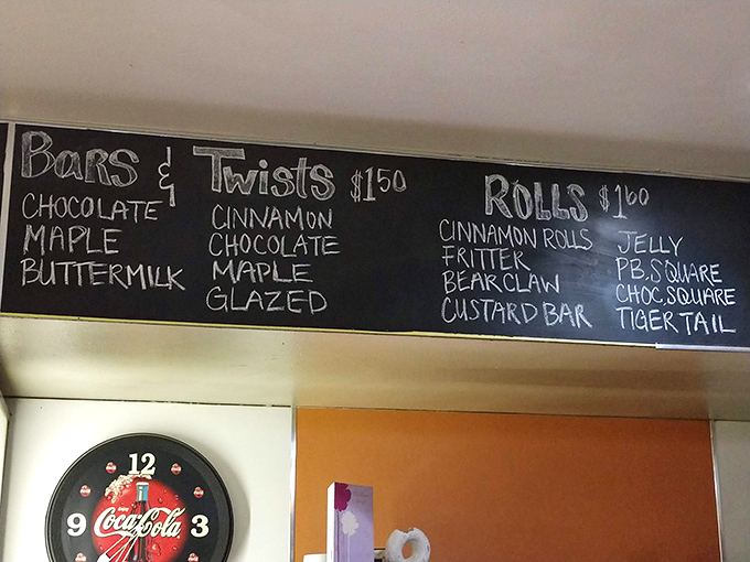 Simplicity is the ultimate sophistication on this handwritten menu board. No fancy fonts needed when the donuts speak for themselves.