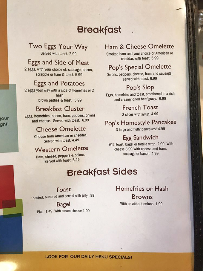 This menu isn't trying to impress you with fancy terminology &ndash; it's the culinary equivalent of your most comfortable pair of slippers.