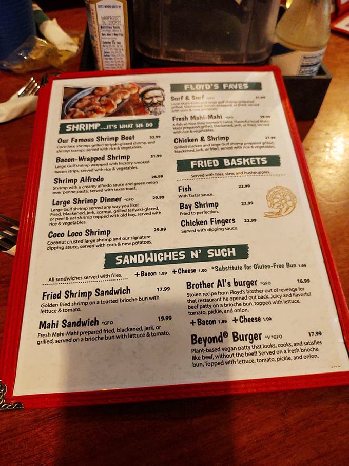 The menu reads like a love letter to crustaceans – "Shrimp... it's what we do" isn't just a slogan, it's a solemn promise.