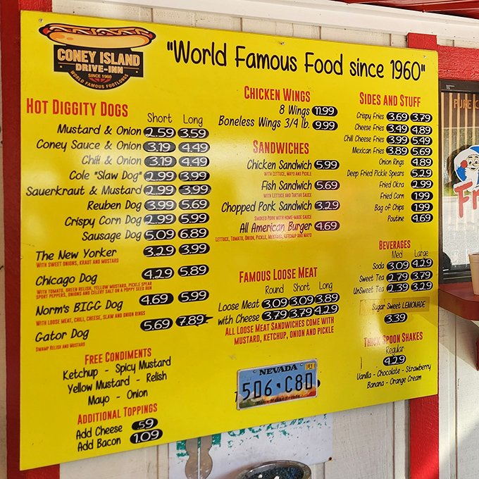 Decision paralysis has never been so delicious. From classic Coneys to adventurous Gator Dogs, this menu is a roadmap to happiness.