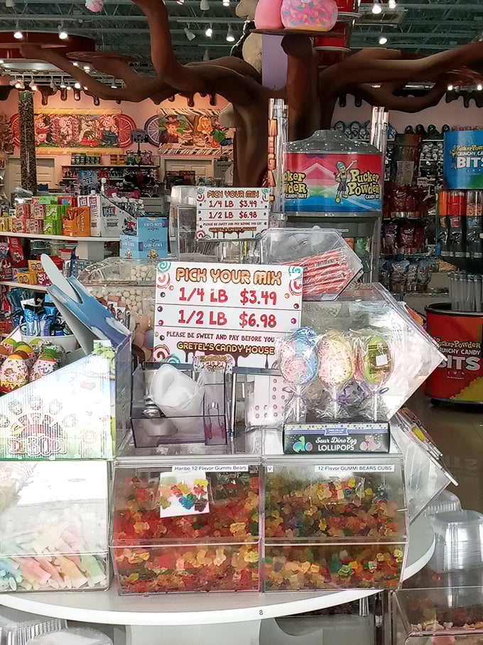 "Pick Your Mix" isn't just an invitation—it's a challenge to your self-control. Those gummy bears are practically begging to jump into your bag.