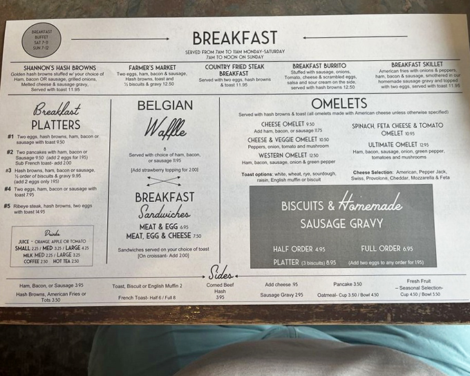 This menu reads like a love letter to breakfast classics. No molecular gastronomy here&mdash;just honest food that makes mornings worth getting up for.