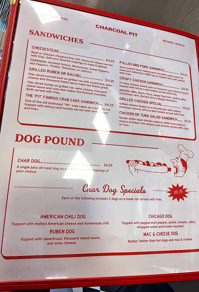 The menu reads like a love letter to American comfort food&mdash;where "Dog Pound" isn't a sad animal shelter but a delicious hot dog sanctuary.