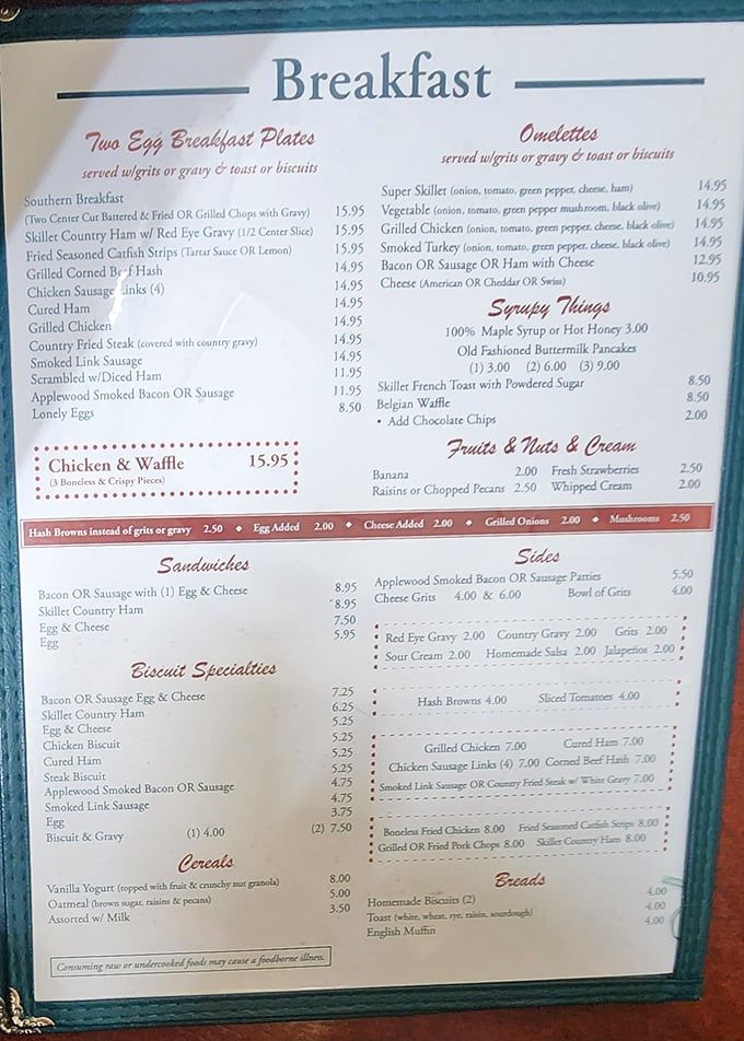 This isn't just a menu&mdash;it's a roadmap to happiness. Each breakfast option is like a different route to the same delicious destination.