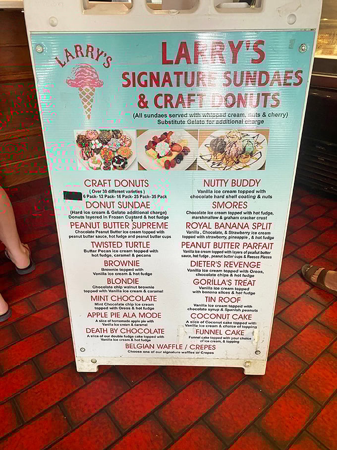 This menu isn't just a list&mdash;it's a roadmap to happiness with destinations like "Death By Chocolate" and "Dieter's Revenge."