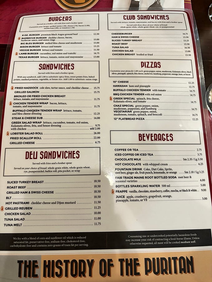 This menu reads like a greatest hits album of comfort food classics. The only difficult part is deciding what to order first.