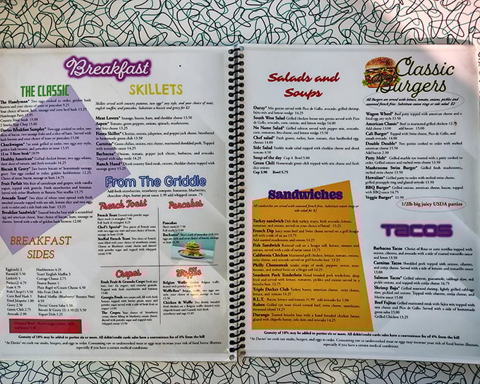 This menu isn't trying to impress you with fancy fonts or foreign words you can't pronounce&mdash;it's promising satisfaction in familiar favorites that never go out of style. 