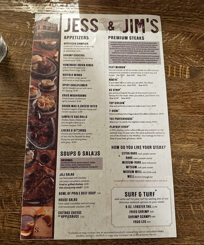 This menu isn't just a list of options &ndash; it's a love letter to carnivores. The Playboy Strip's story alone is worth the price of admission.