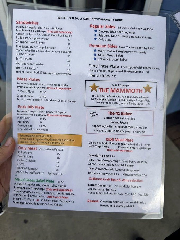 This menu isn't just a list of options&mdash;it's a roadmap to happiness. The "We sell out daily" warning isn't marketing; it's a gentle heads-up.