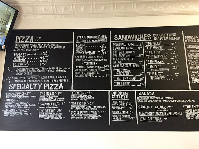 A chalkboard menu of dreams. Each handwritten item represents a potential life-changing food experience, with no wrong choices to be found.