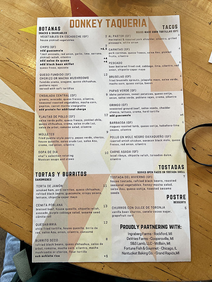 The menu reads like a love letter to Mexican street food. Each description promises a flavor journey worth the drive from anywhere in Michigan.