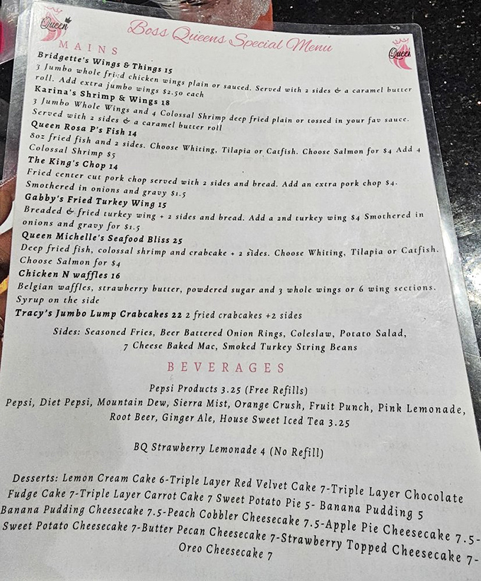 This menu reads like a love letter to Southern comfort food, with each dish promising its own special kind of happiness.