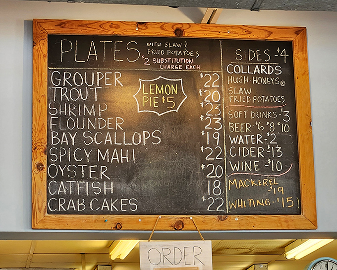 The chalkboard menu reads like poetry to seafood lovers. Daily catches scrawled in chalk&mdash;the most beautiful ephemeral art form in the culinary world.