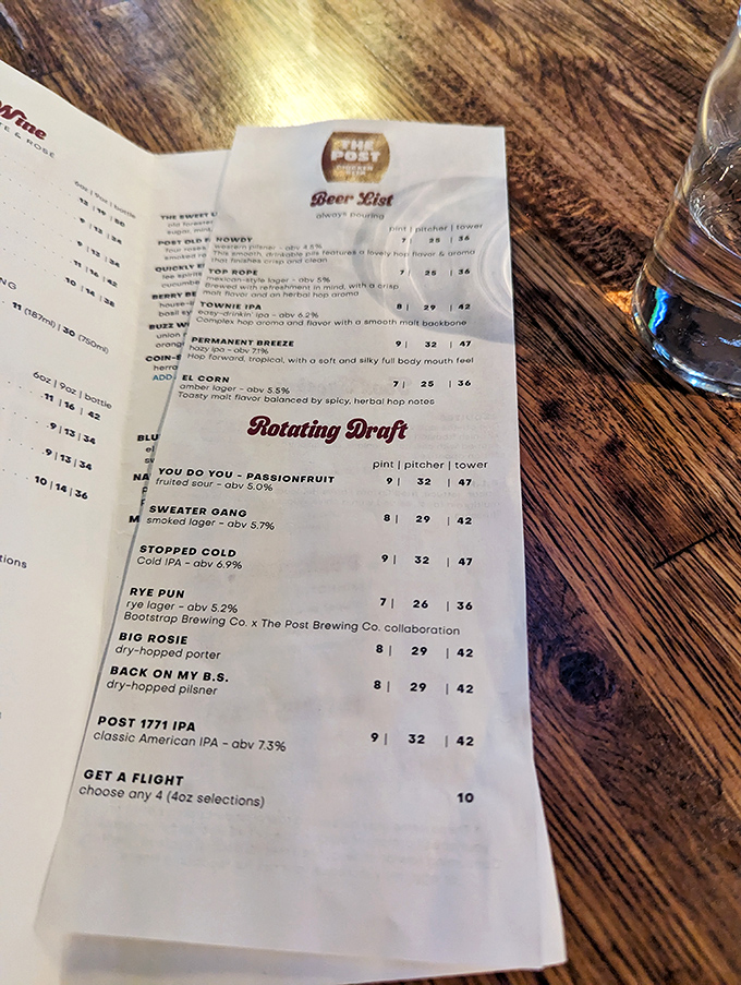 A beer menu that reads like poetry to craft brew enthusiasts &ndash; each name promising liquid happiness in a glass.