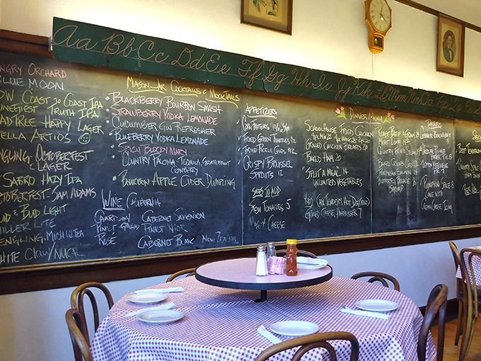 When your menu is written on a chalkboard that once taught the ABCs, you know you're in for an education in comfort food.