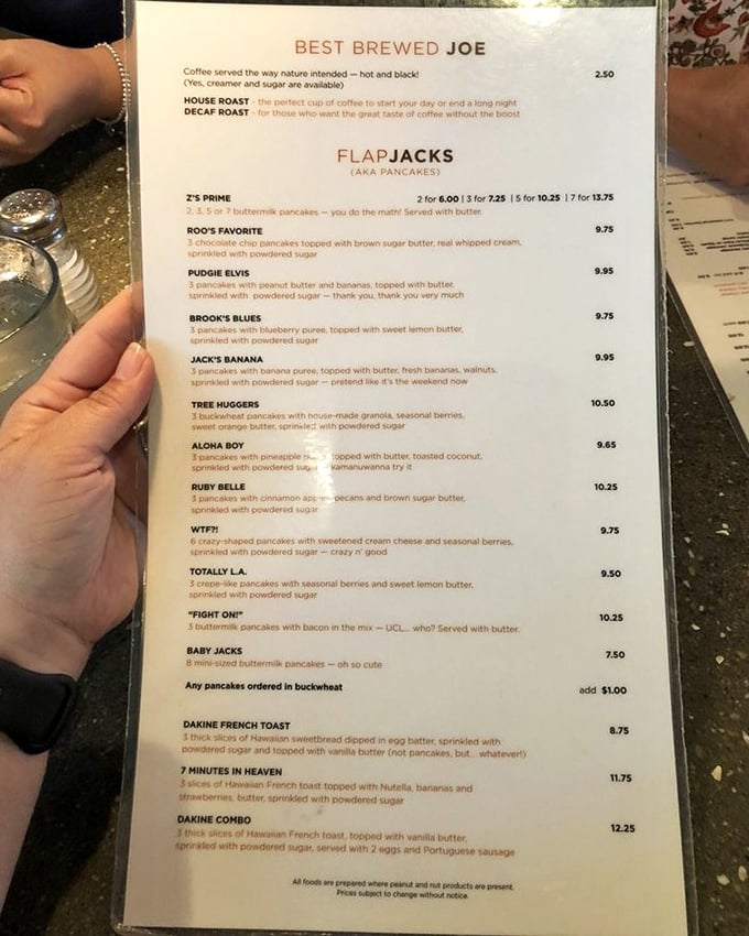 The menu reads like breakfast poetry &ndash; each pancake option more tempting than the last, with names that make ordering fun.