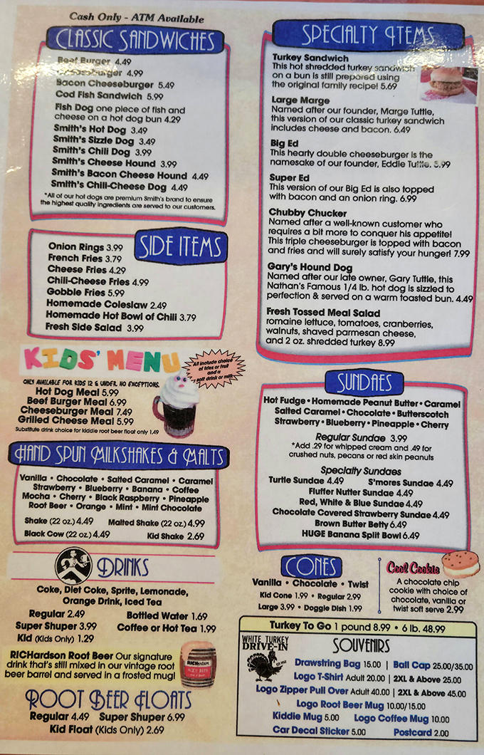 A menu that tells stories with every item. From the namesake turkey sandwich to the "Chubby Chucker," each offering promises a delicious journey.