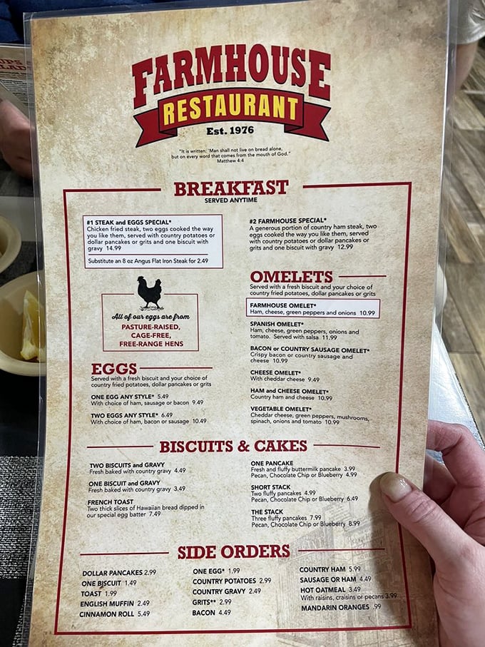 A menu that proudly declares its eggs come from "pasture-raised, cage-free, free-range hens" tells you they take the foundations of breakfast seriously here.