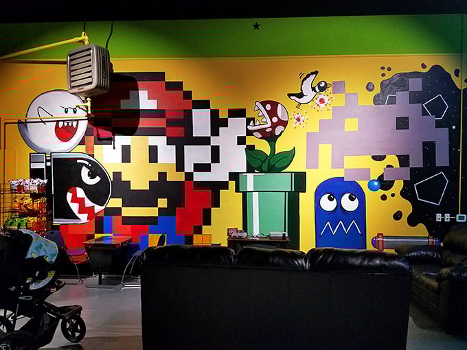 Mario and Pac-Man share wall space in this colorful mural, proving that pixels never truly die&mdash;they just get immortalized in increasingly nostalgic art.