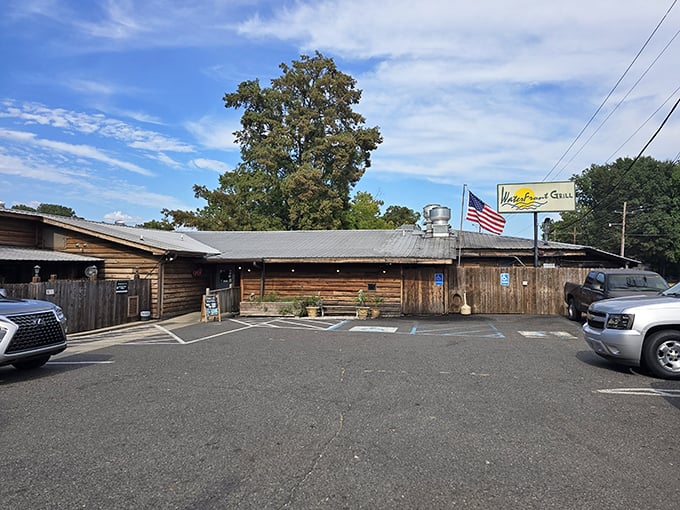 Hogpen's rustic wooden exterior promises authentic Louisiana flavors without the fancy price tag &ndash; just honest cooking that makes your wallet as happy as your stomach.
