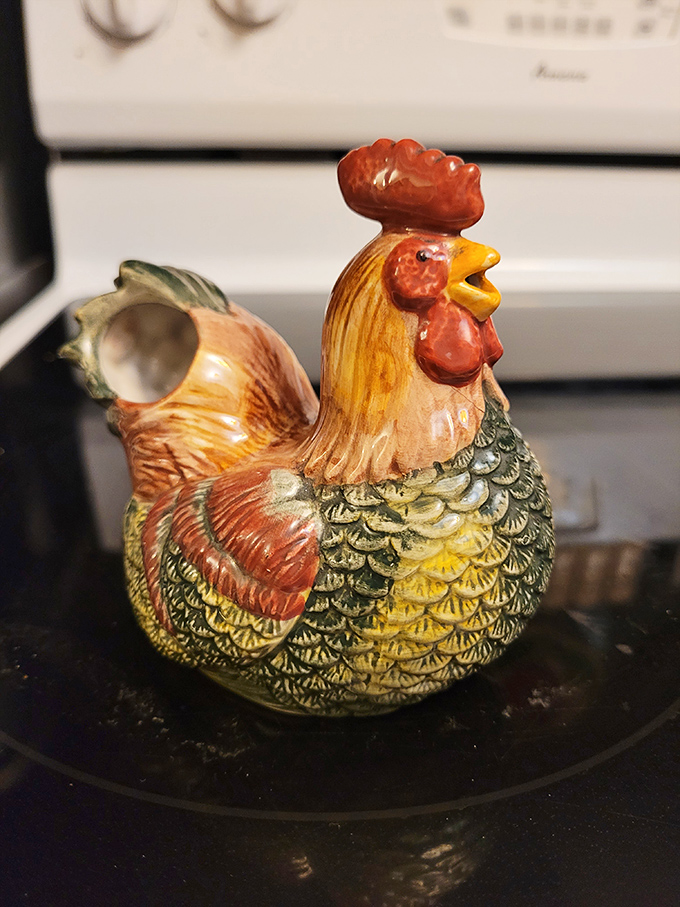 "Who wouldn't want this?" The ceramic rooster that started as someone's quirky kitchen decor could become your new conversation piece.