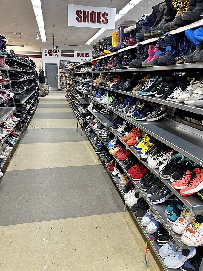 The shoe section rivals Imelda Marcos's closet, with enough footwear to outfit a small nation for their collective first dates.