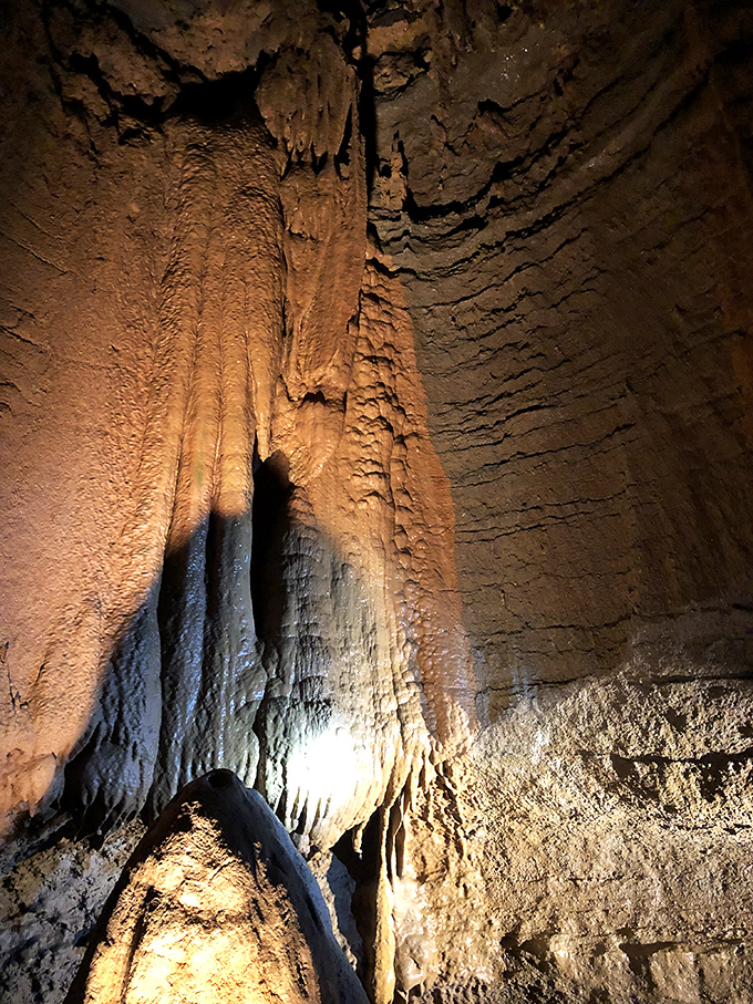 These hanging stone icicles don't melt, even in summer. They've been growing at the glacial pace of one inch per century.