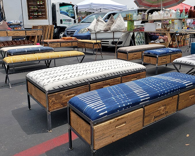 Mid-century meets modern craftsmanship in these handcrafted storage benches. Your living room is begging for one.