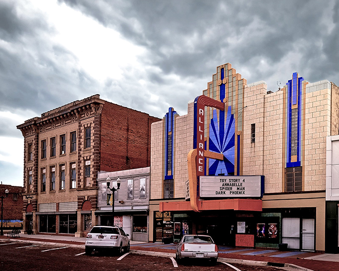 Alliance's vintage theater marquee lights up the night like a beacon of nostalgia. When's the last time you saw a movie in a place with this much character?