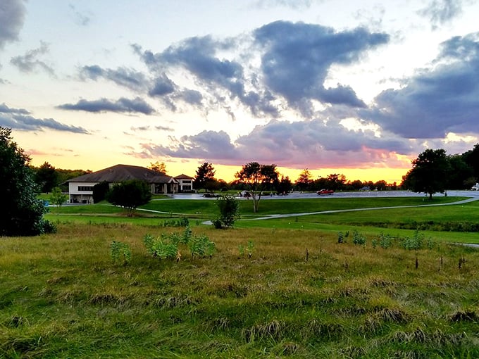 Take in the glowing Indiana sunset as you relax by the rolling greens and peaceful clubhouse of this Bluffton gem.