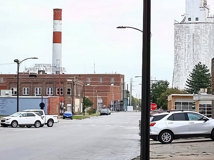 Coffeyville's industrial skyline might not win beauty contests, but there's honest character in that red-and-white striped smokestack.