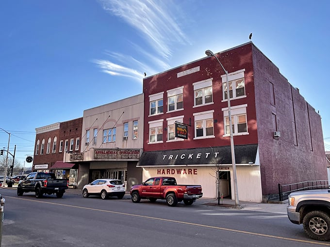 Elkins' main drag offers that perfect blend of small-town charm and surprising culture, where everyone's car is instantly recognizable.