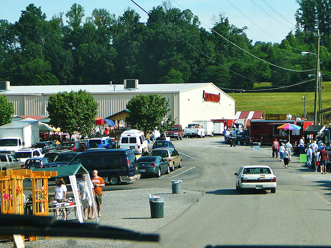 Rain or shine shopping paradise! Great Smokies Flea Market's covered walkways protect both shoppers and one-of-a-kind treasures.