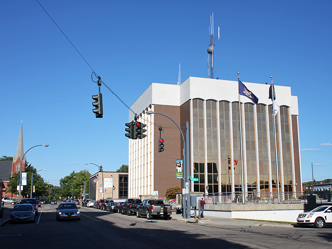 Jamestown's bustling main street offers a perfect blend of historic architecture and modern small businesses.