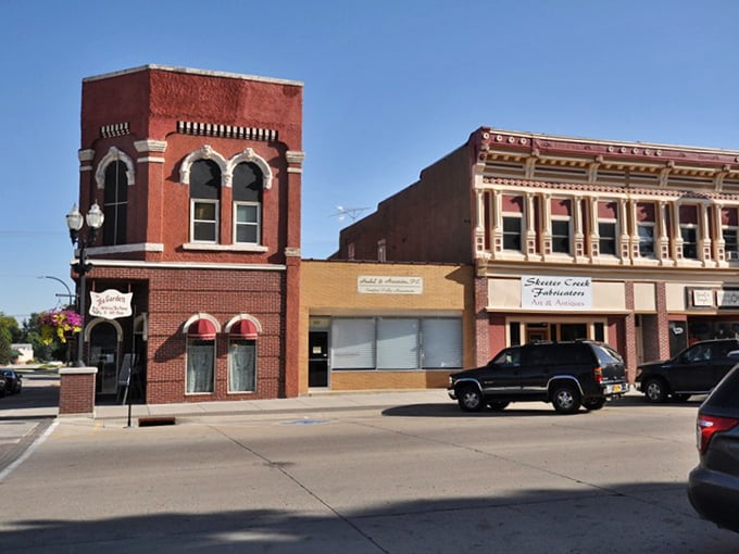 Jefferson's main street stretches toward the horizon, promising small-town values and prices from a gentler era.