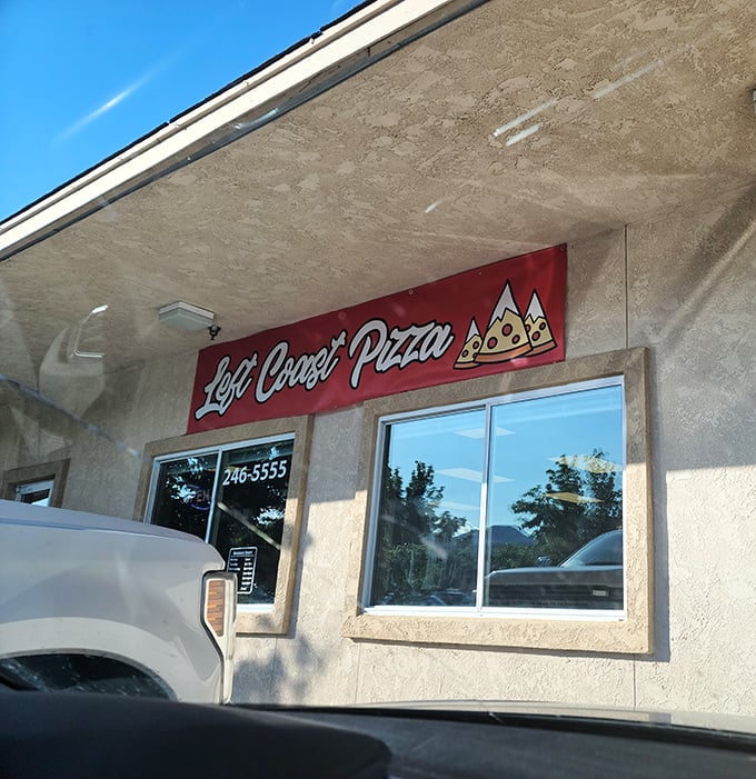 That cool blue neon says everything you need to know&mdash;Left Coast Pizza is a laid-back slice of paradise. 