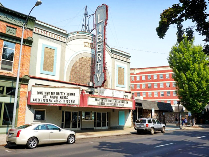 Lewiston's historic downtown boasts character-filled buildings against a backdrop of Idaho's mildest winter climate.