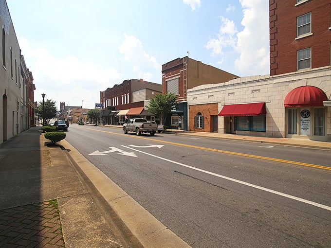 Mayfield's historic storefronts stand as testaments to resilience - where community spirit rebuilds stronger than the storms that once challenged it.
