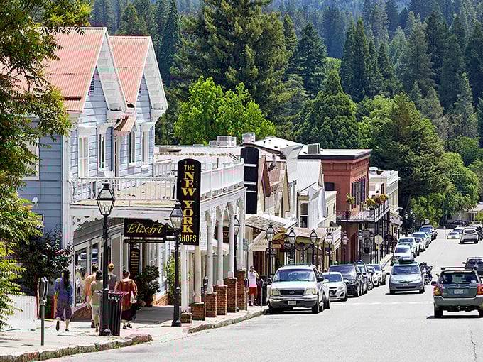 Nevada City's historic downtown whispers Gold Rush tales through its perfectly preserved 19th-century storefronts and wooden balconies.