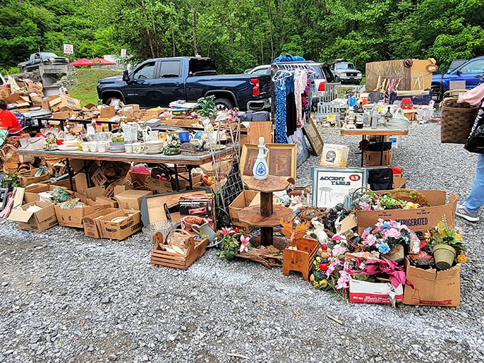 Window shopping reimagined! Pence Springs Market's handcrafted farm animals stand ready to bring whimsy to someone's garden or child's room.