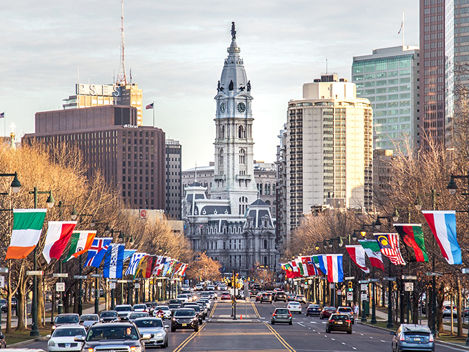 Philadelphia's Benjamin Franklin Parkway stretches before you like America's Champs-&Eacute;lys&eacute;es &ndash; flags waving hello to visitors from around the world.