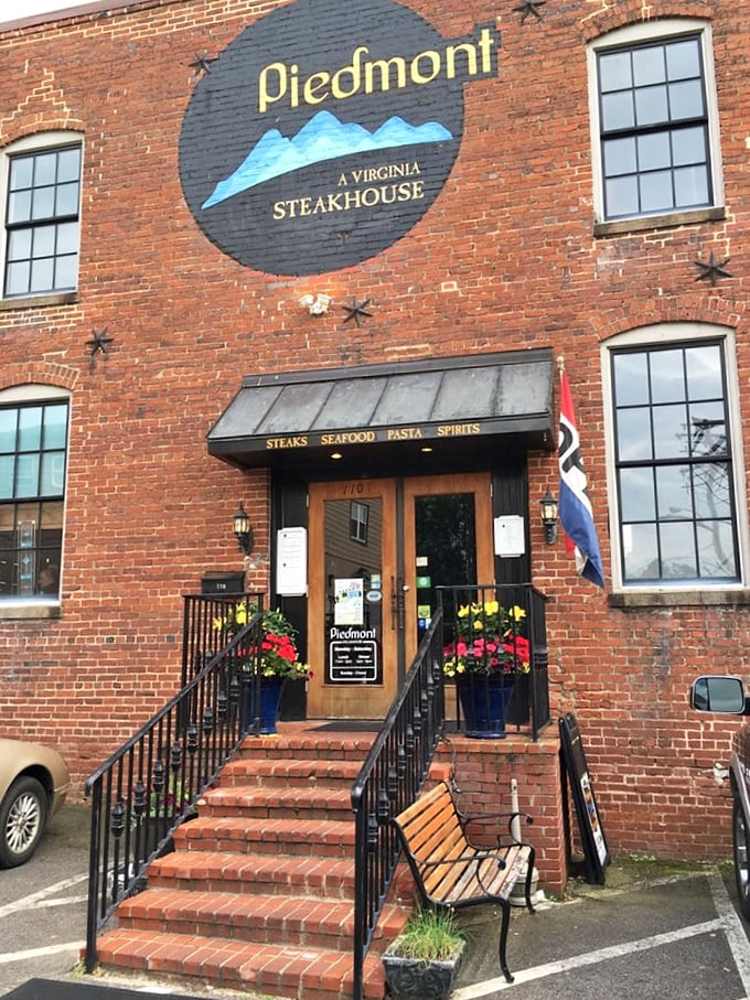 Piedmont Steakhouse's brick facade stands proudly in downtown Culpeper. History and hunger make perfect dining companions here.