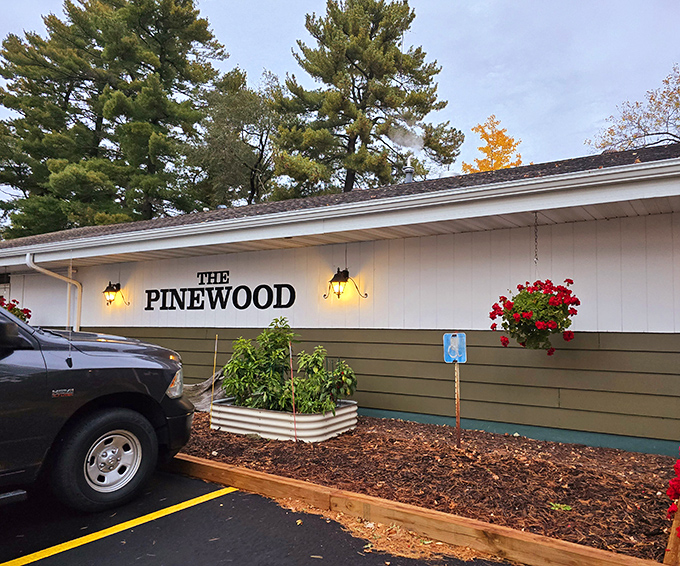 The Pinewood's humble exterior hides a Northwoods treasure. Those tall pines have witnessed generations of happy diners.