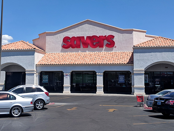 Savers' distinctive Spanish-style roof makes it look like the palace of thrift it truly is. Bargain royalty lives here!